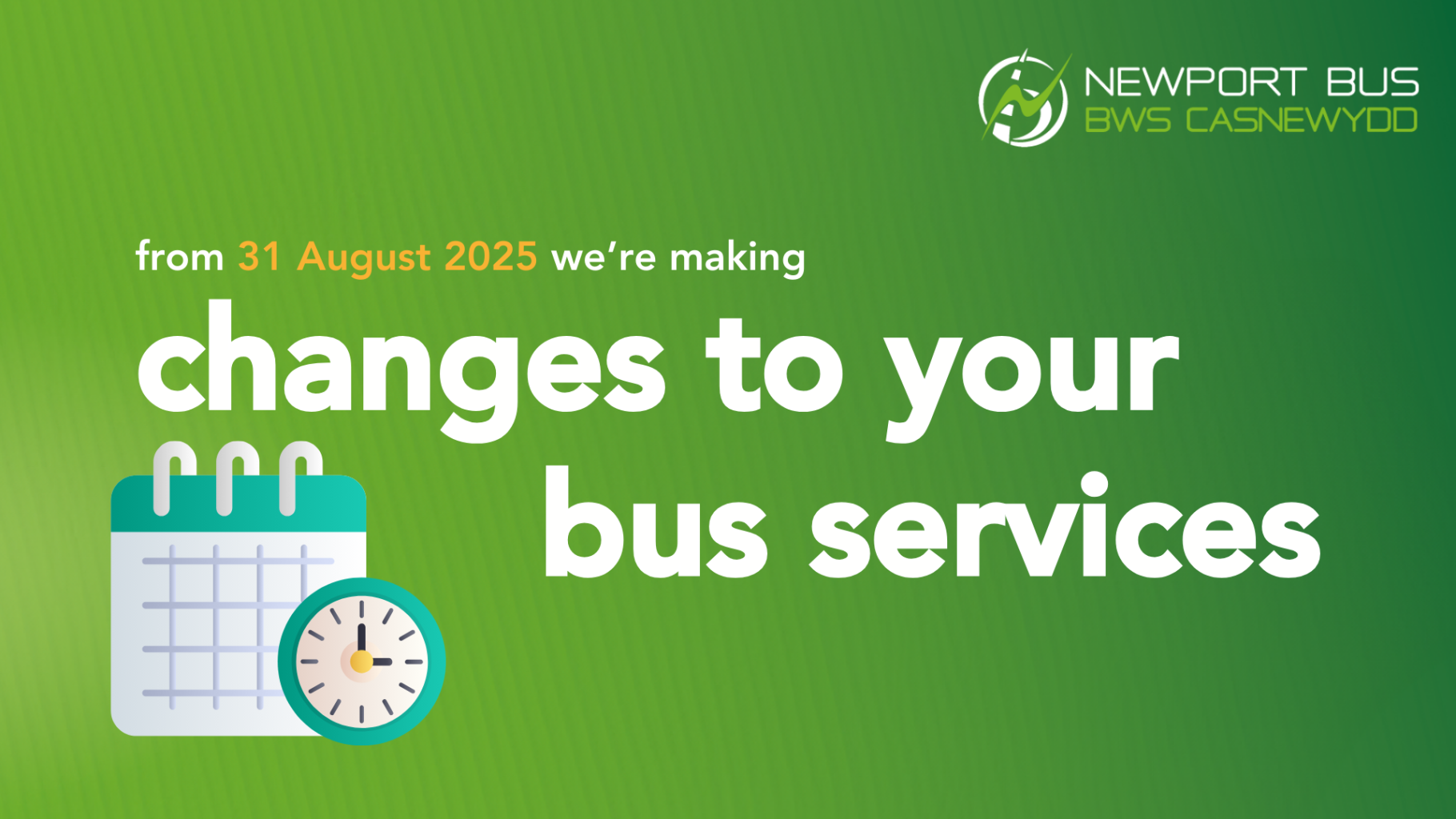 Service changes from 31 August 2025 - Newport Bus